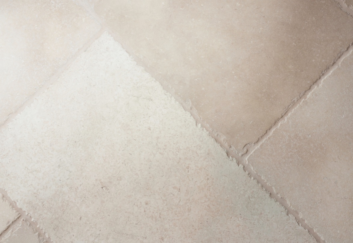 Lansdown heavily aged & textured pale cream limestone flagstone floor ...